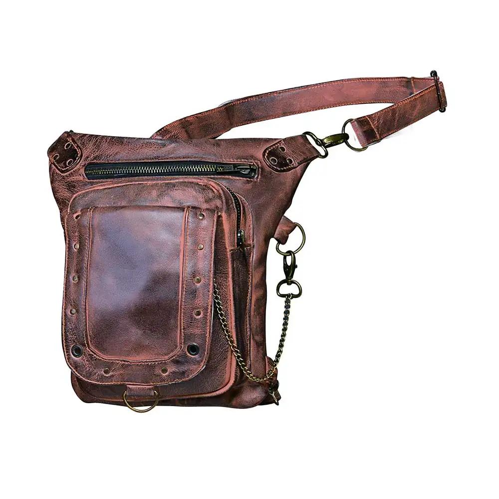 TAN - Ladies Leather Thigh Bag – Extreme Biker Leather