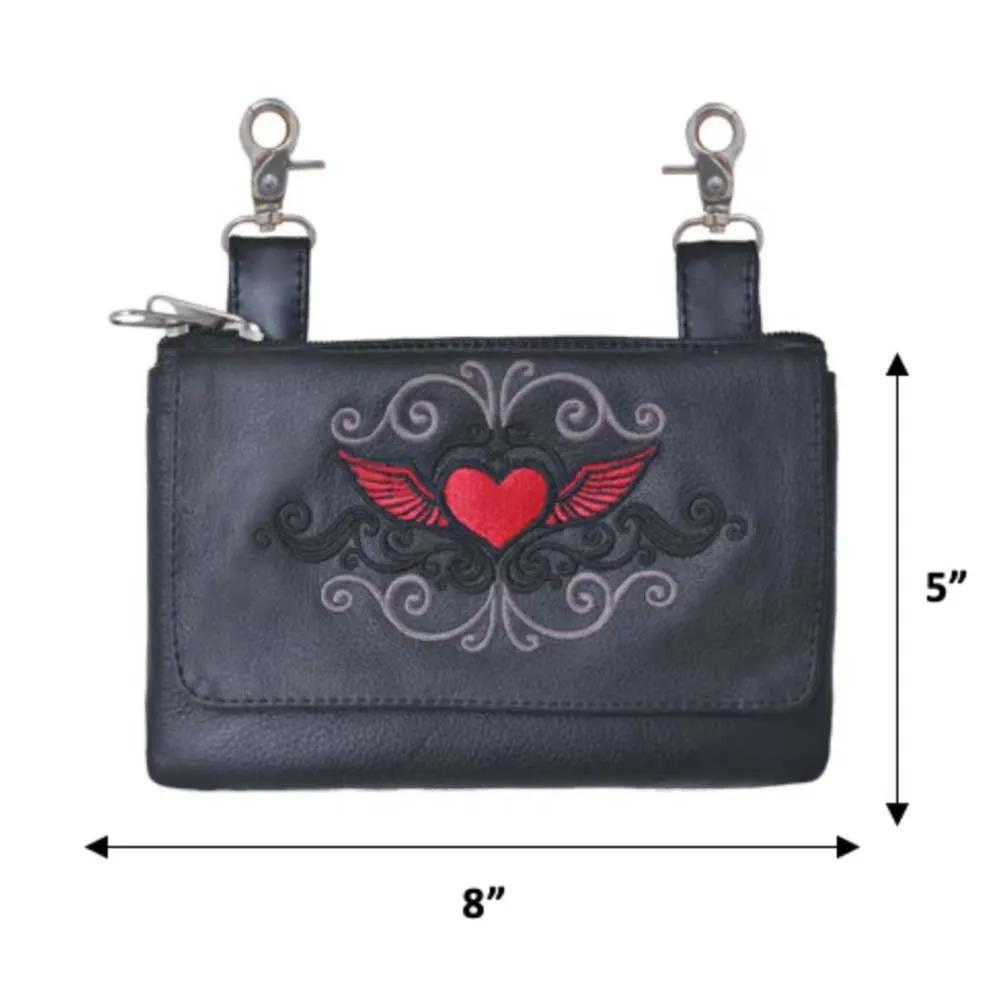 Heart Cowhide Leather Clip-On Bag – Extreme Biker Leather