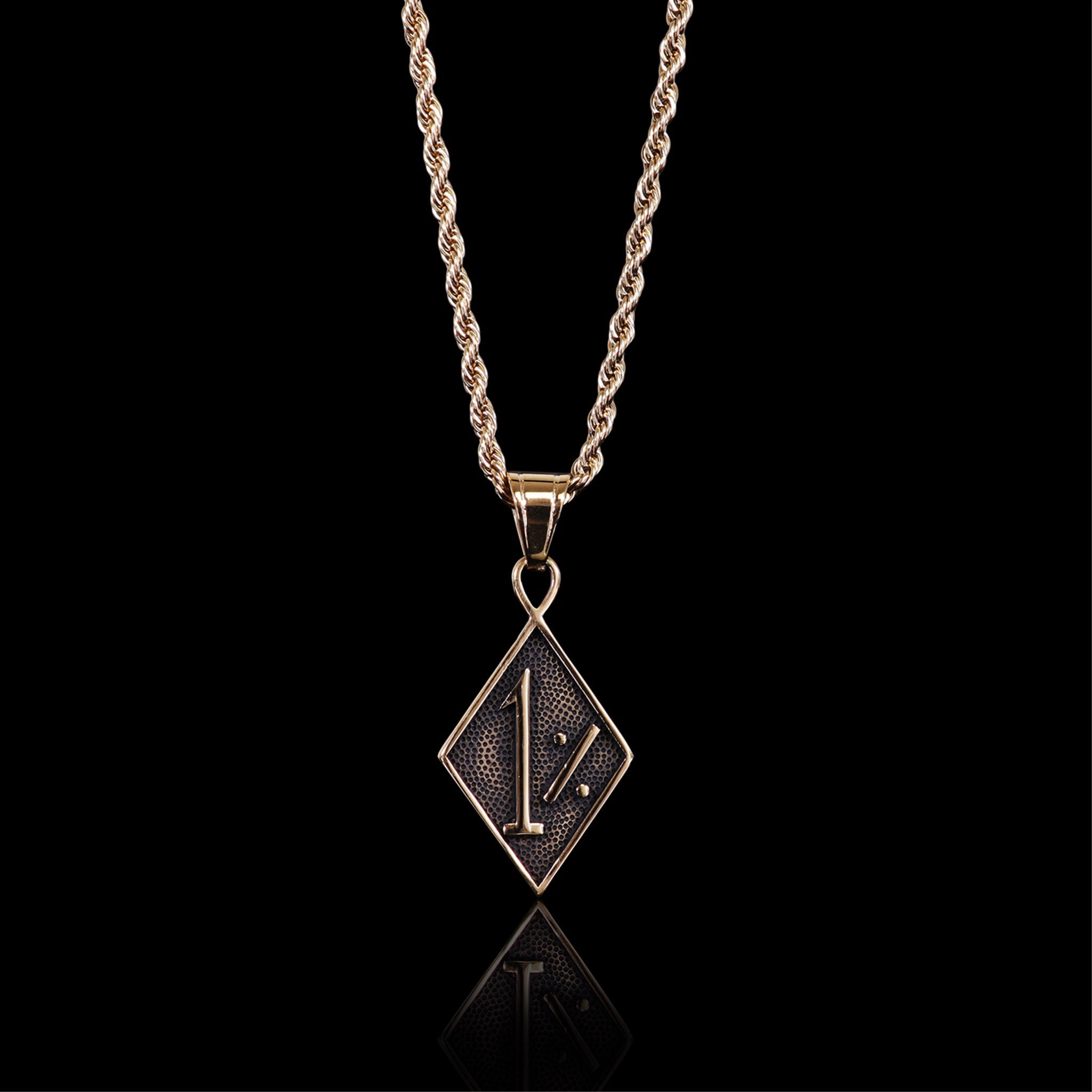Stainless Steel 18K Gold PVD Coated Small 1% Biker Rope Chain Necklace ...