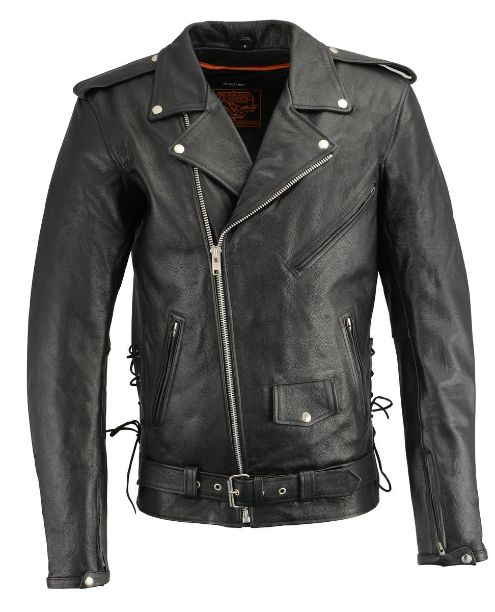 Milwaukee Leather LKM1711TALL Men's Black Tall-Sizes Side Lace Police ...