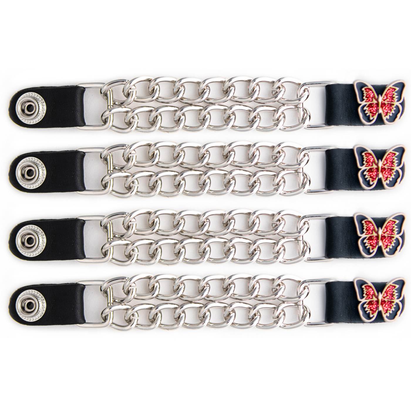 Milwaukee Leather 4-Piece Vest Extender Set - Red Butterfly, Double Ch ...