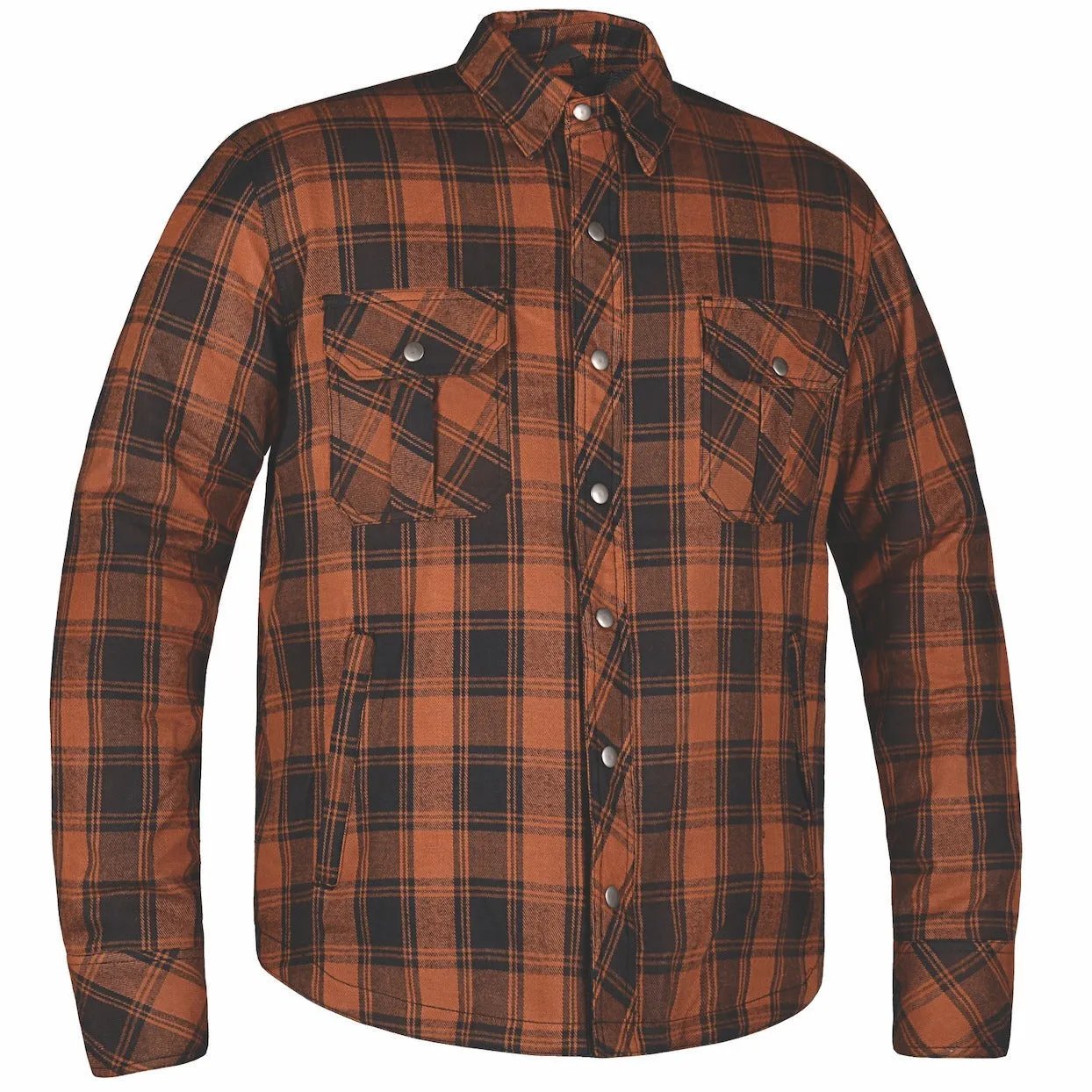 Copper - Mens Black & Brown Armored Flannel – Extreme Biker Leather