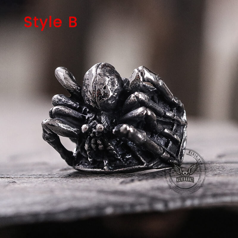 Spider Stainless Steel Animal Ring – Extreme Biker Leather